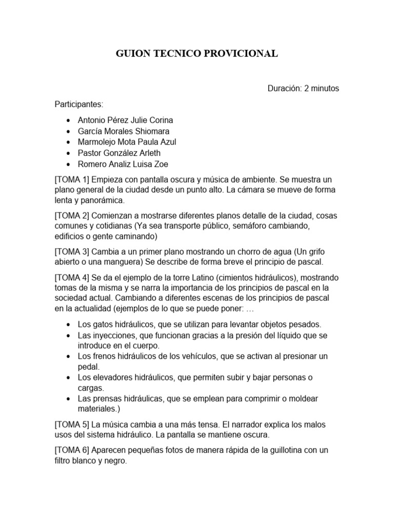 Guion Técnico: Principios de Pascal | PDF