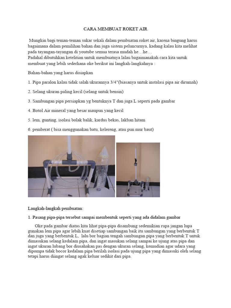 Cara Membuat Roket Air | PDF