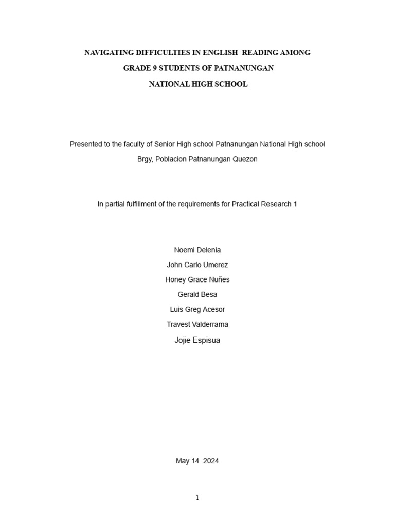 Updated Doc.. of NDIERAGSOPNHS | PDF | Reading Comprehension | Methodology