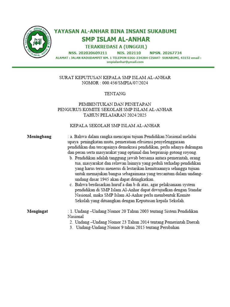 SK. Komite 2024-2025 | PDF