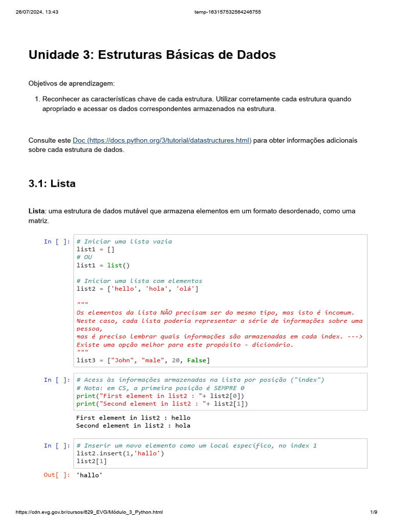 Módulo - 3 - Estruturas - Básicas - de - Dados | PDF | Estrutura de dados | Lógica matemática