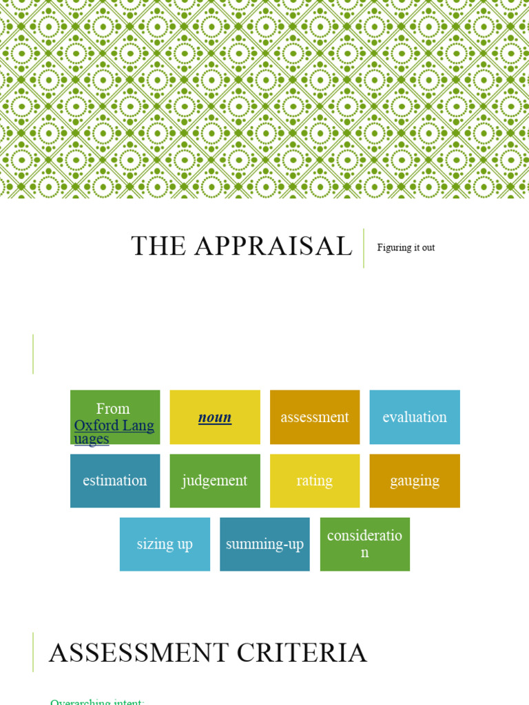 Understanding Appraisal Criteria and Tips | PDF | Learning | Knowledge