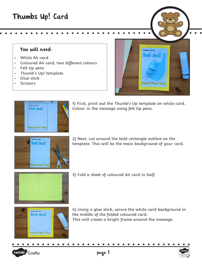 Thumbs Up! Card Making Instructions | PDF