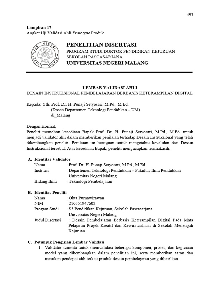 Lampiran 17 Angket Uji Validasi Ahli Prototype Produk | PDF