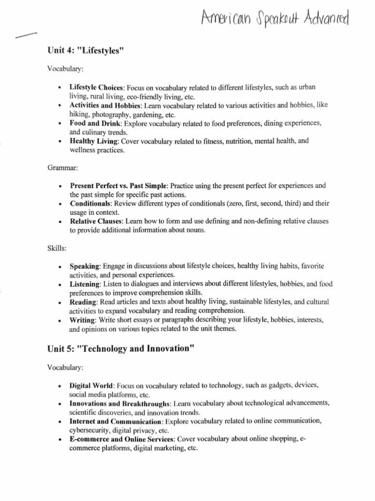 Unit4 American Speak Out | PDF