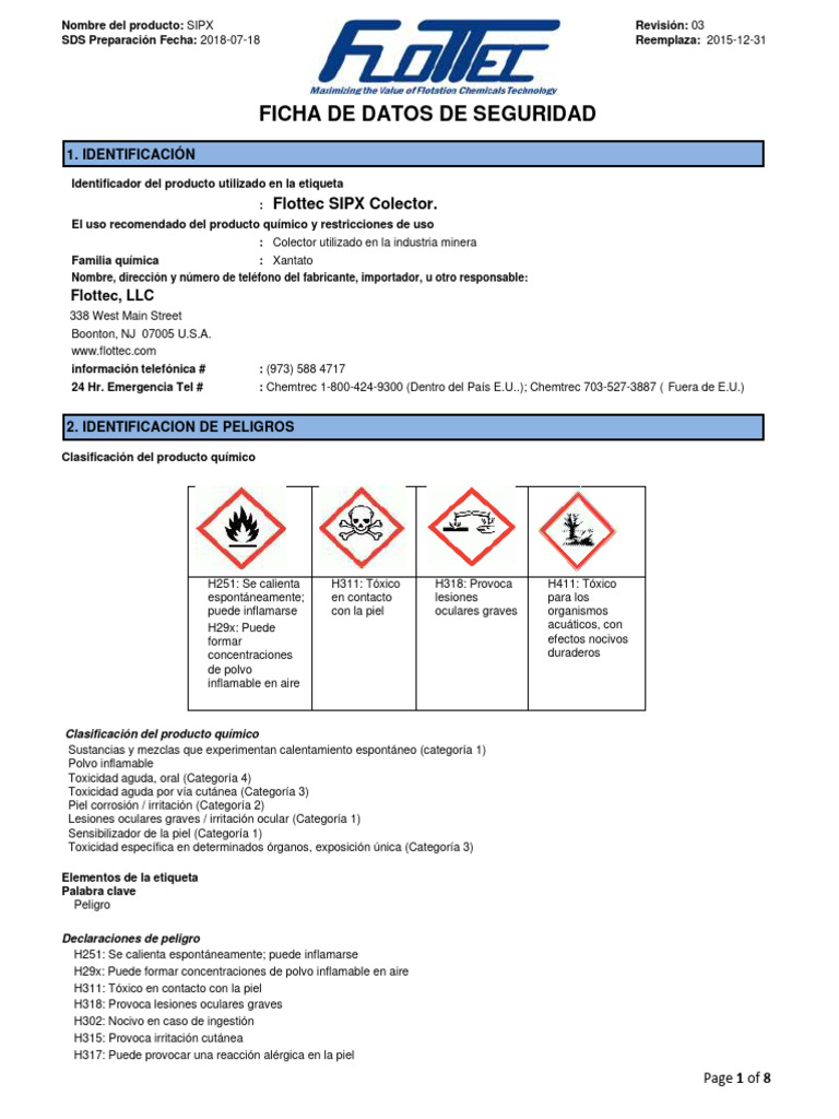 Flottec SIPX Collector SDS HDS | PDF | Agua | Humedad