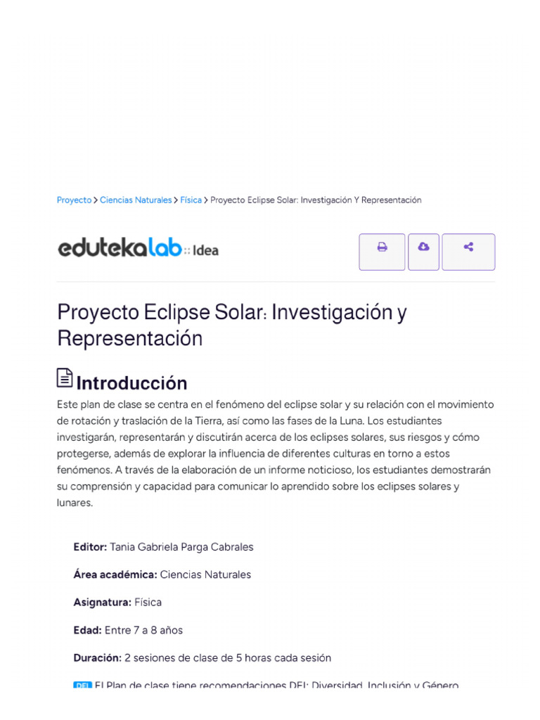 Proyecto Eclipse Solar - Investigación Y Representación | PDF