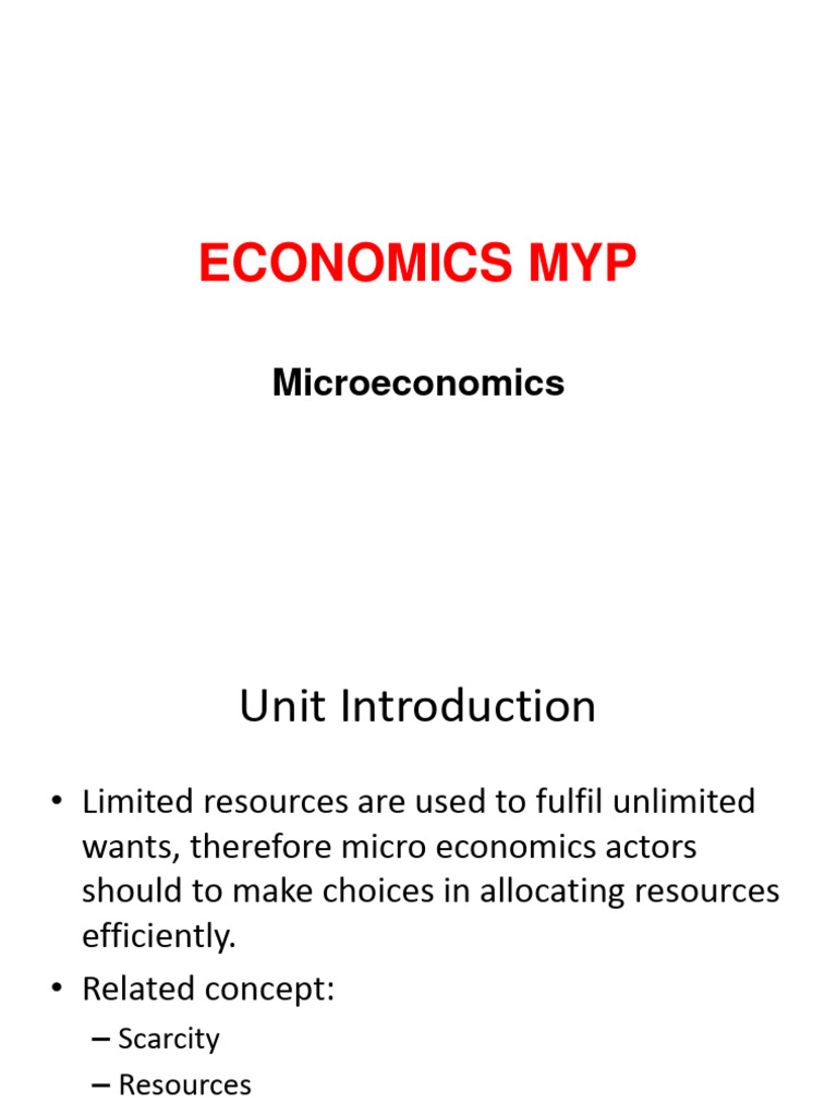 Economics Myp Unit 1 Rev | PDF | Economic Equilibrium | Supply (Economics)