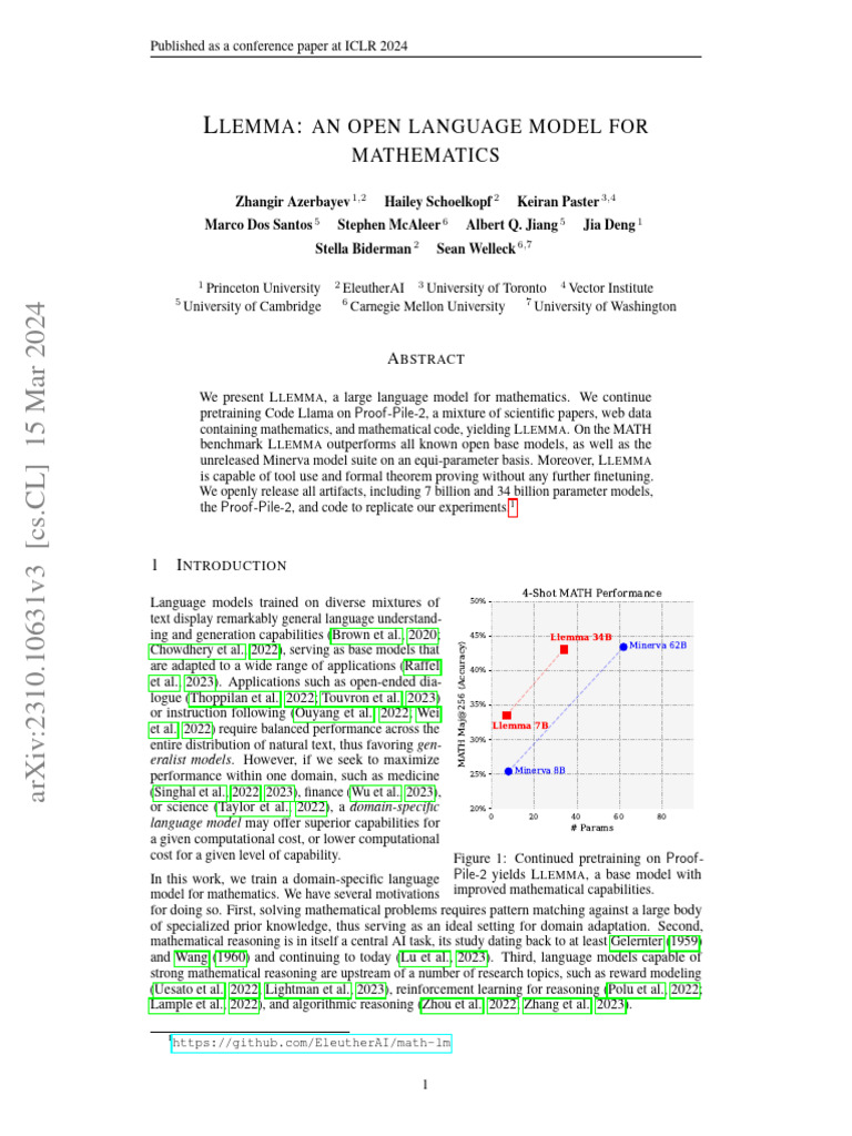 Llemma - An Open Language Model For Mathematics | PDF | Mathematics | Mathematical Proof