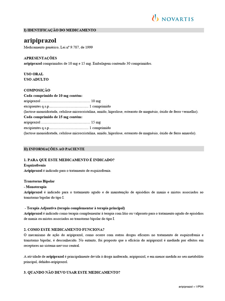 Aripiprazol: Indicações e Precauções | PDF | Diabetes | Gravidez