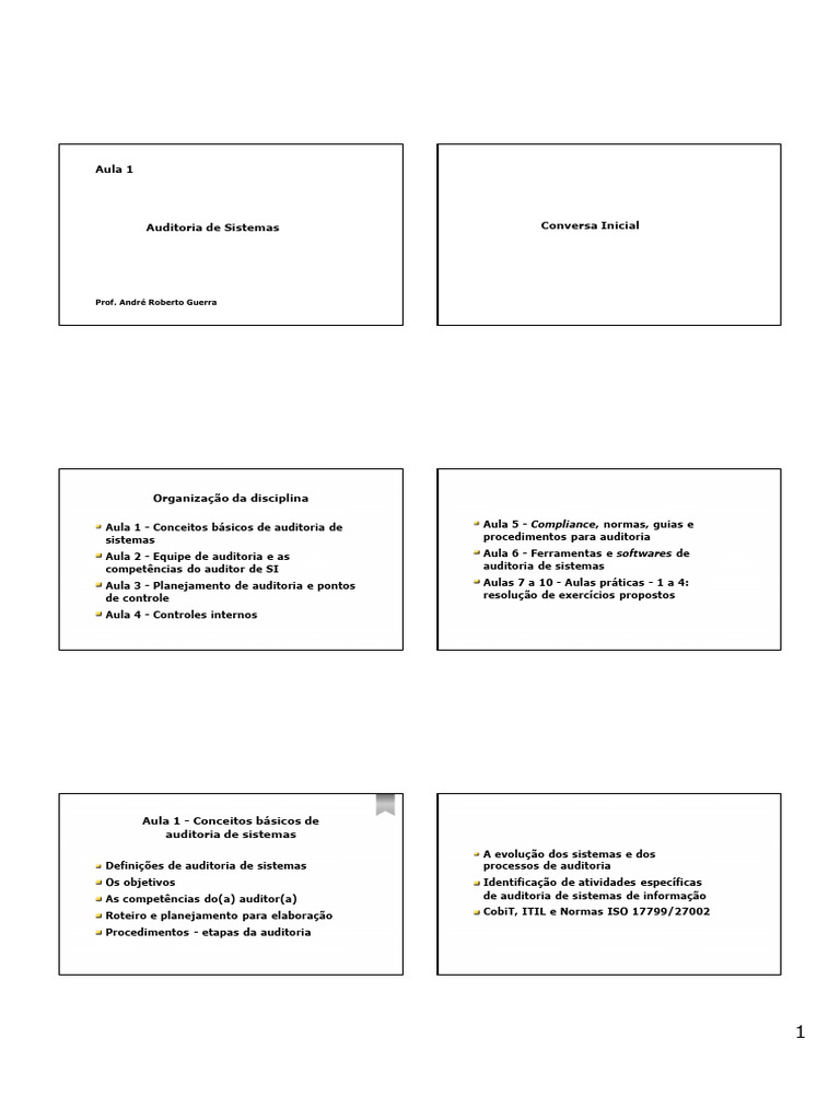 Slides Aula 1 | PDF | Cobit | Itil