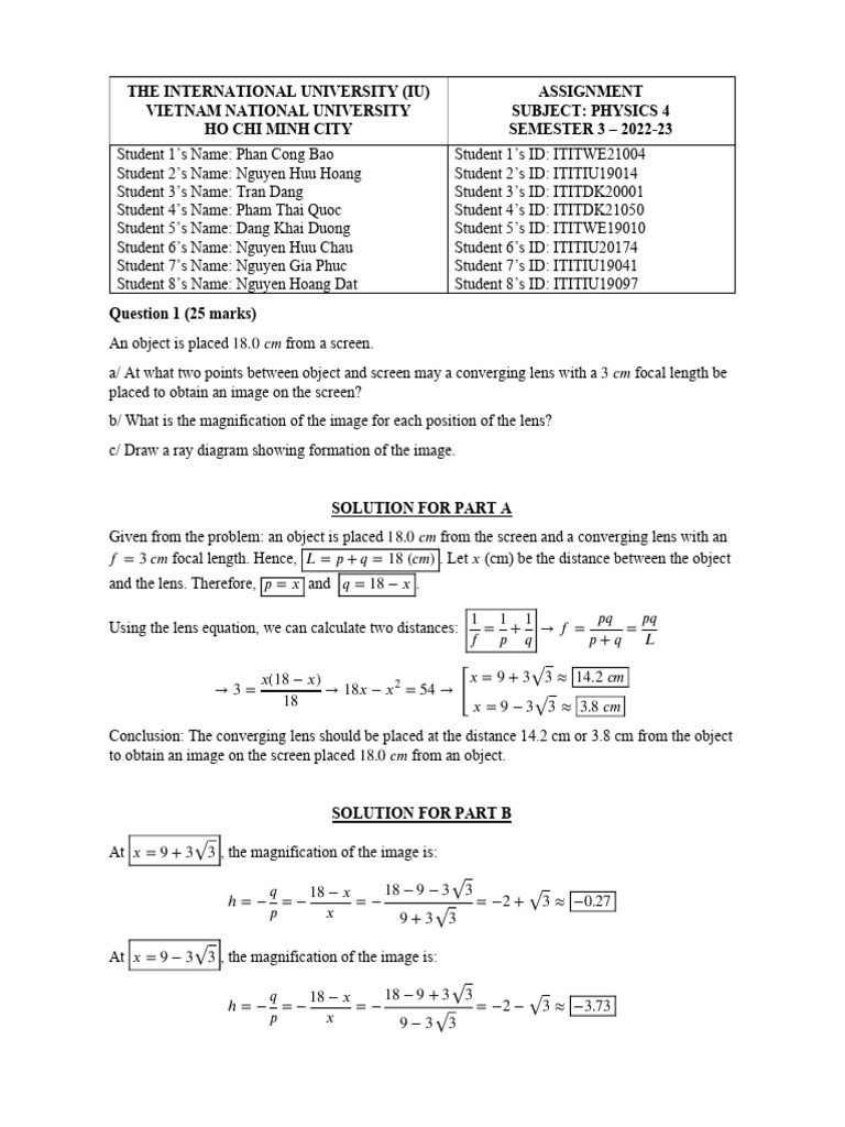 Assignment | PDF | Physics | Quantum Mechanics Assignment | PDF | Physics | Quantum Mechanics