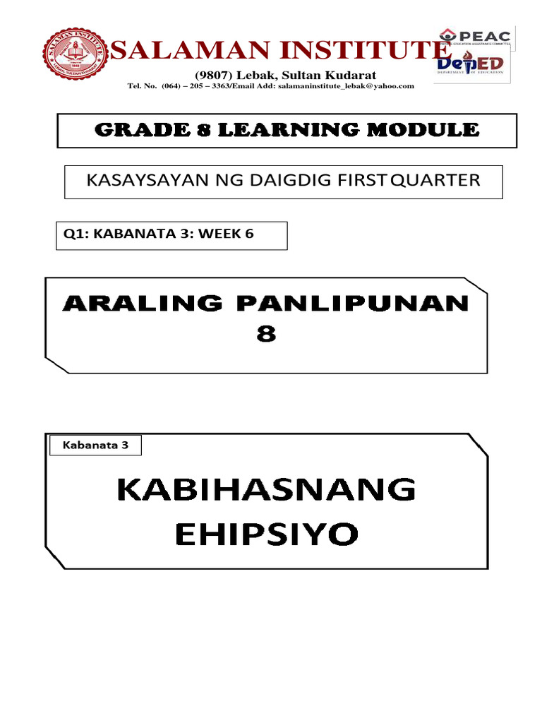 AP8 Q1 Week 6 | PDF