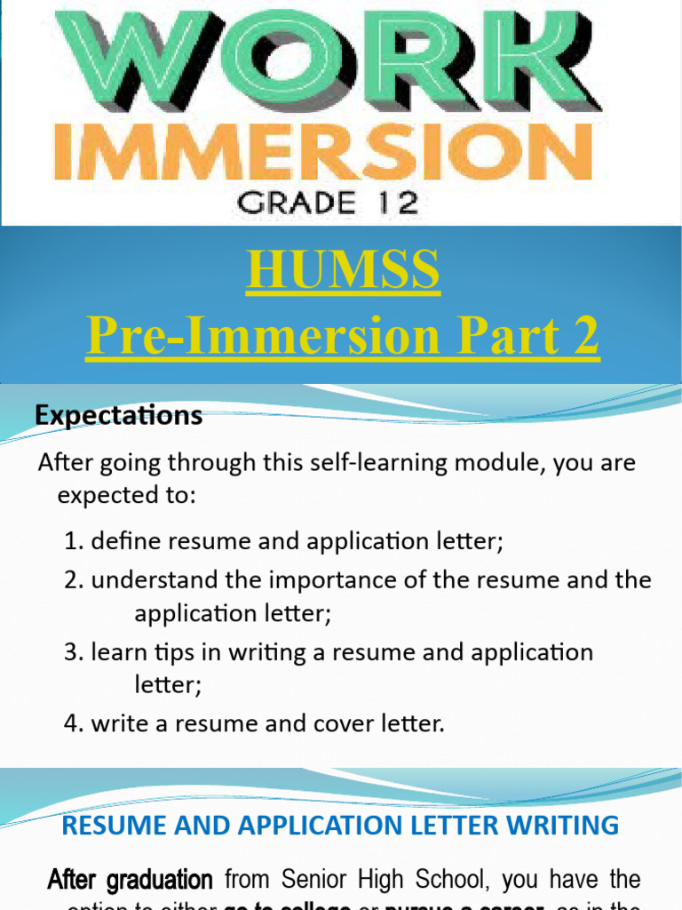 Pre Immersion Part 2 | PDF | Résumé | Skill