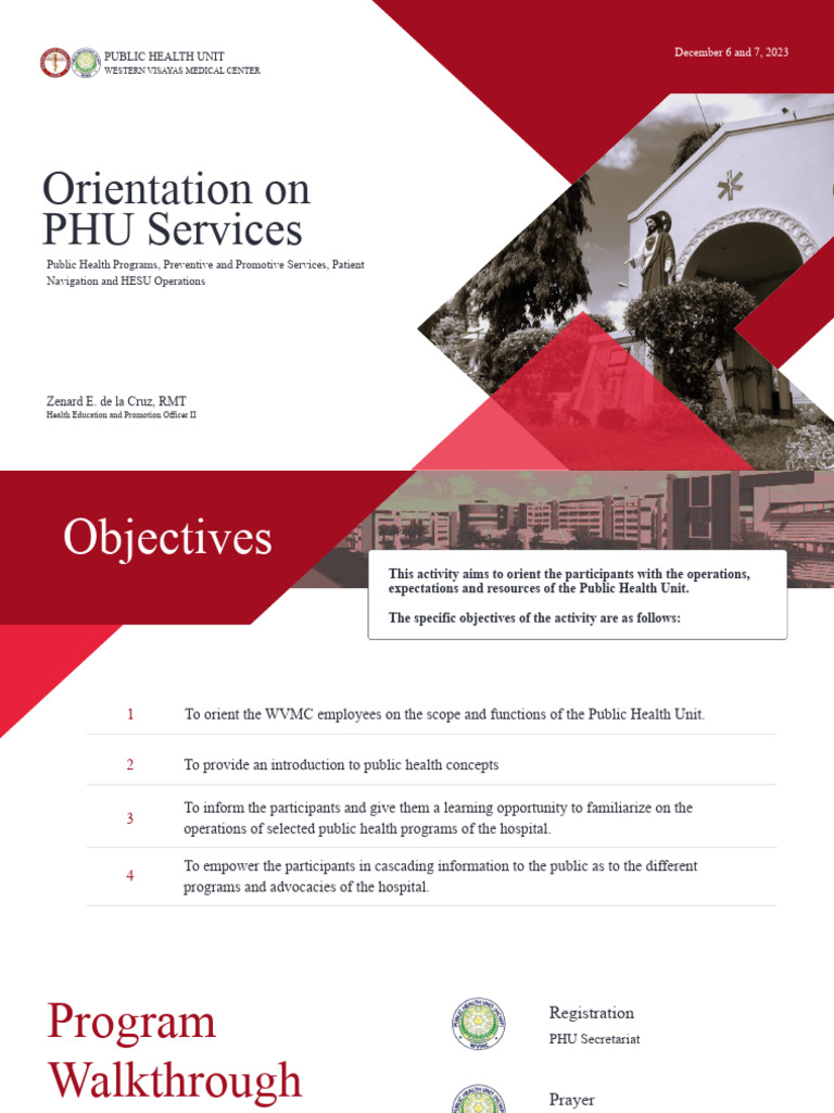 Objectives and Walkthrough 120623 | PDF | Public Health | Medical ...