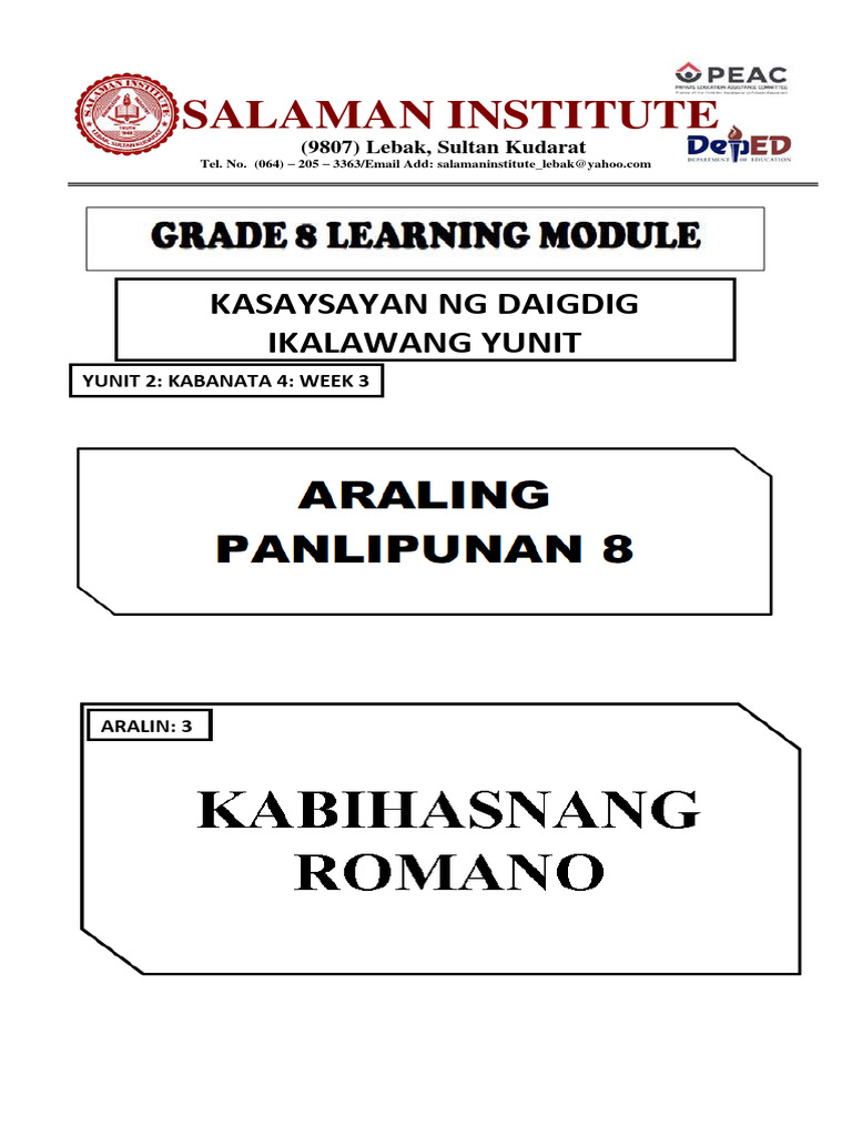 Ap8 Q2 Week 3 | PDF