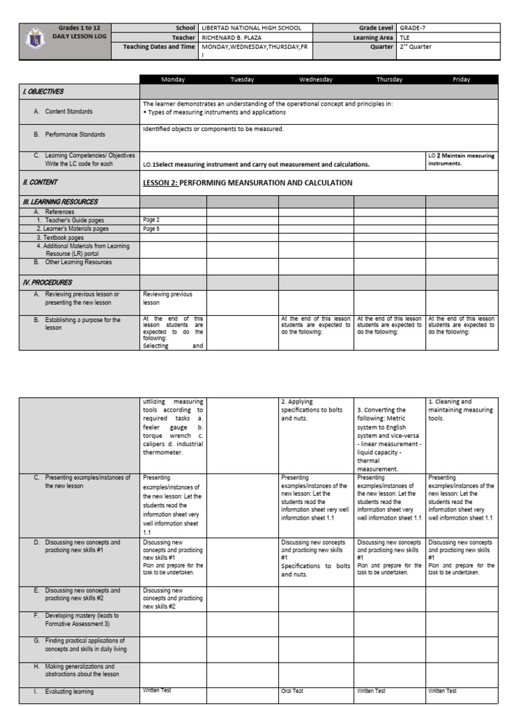 DLL TLE Automotive Topic Performing Measuration and Computation Week 1 ...