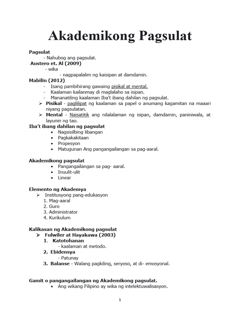 Pagsulat | PDF