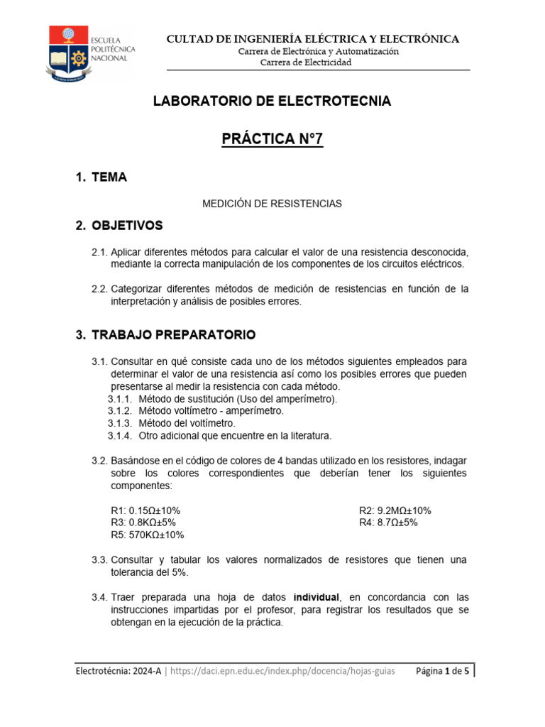 Resistencia Lab | PDF | Resistencia Eléctrica y Conductancia | voltaje
