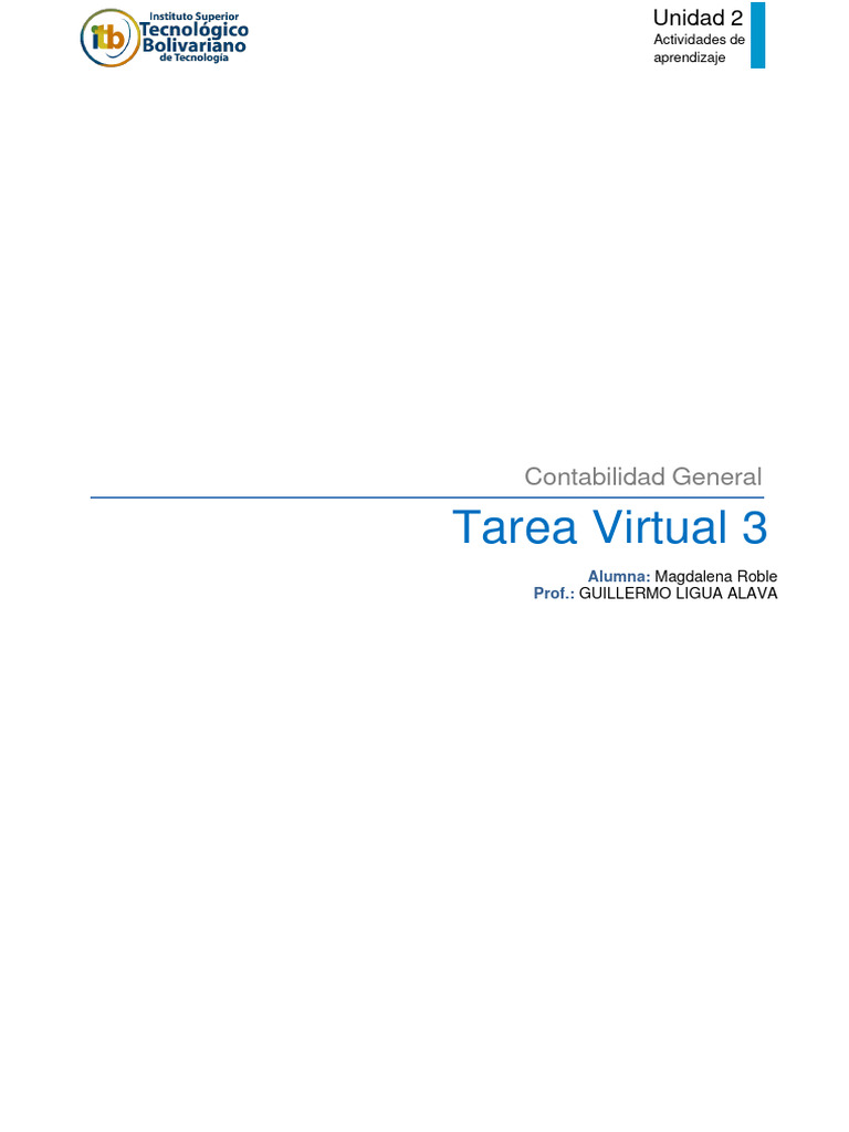 Tarea Virtual 3 TERMINADA | PDF | Contabilidad | Bancos
