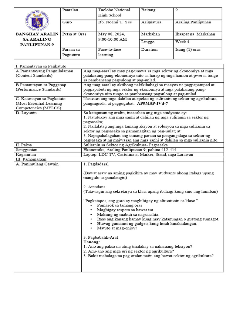 Suliranin NG Pagsasaka | PDF