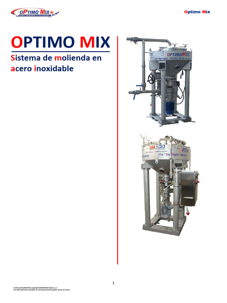 Optimix 500 | PDF | Bomba | Molino (molienda)
