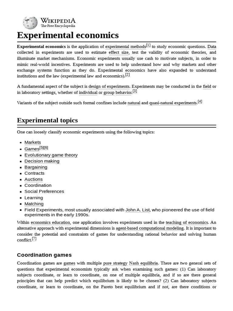 Experimental Economics | PDF | Economics | Economies