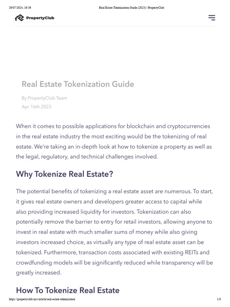 Real Estate Tokenization Challenges Explained | PDF | Cryptocurrency ...