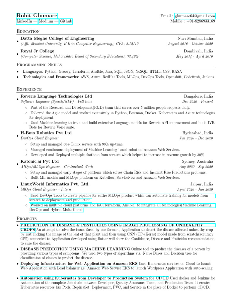 Rohit Ghumare Resume | PDF | Amazon Web Services | Cloud Computing