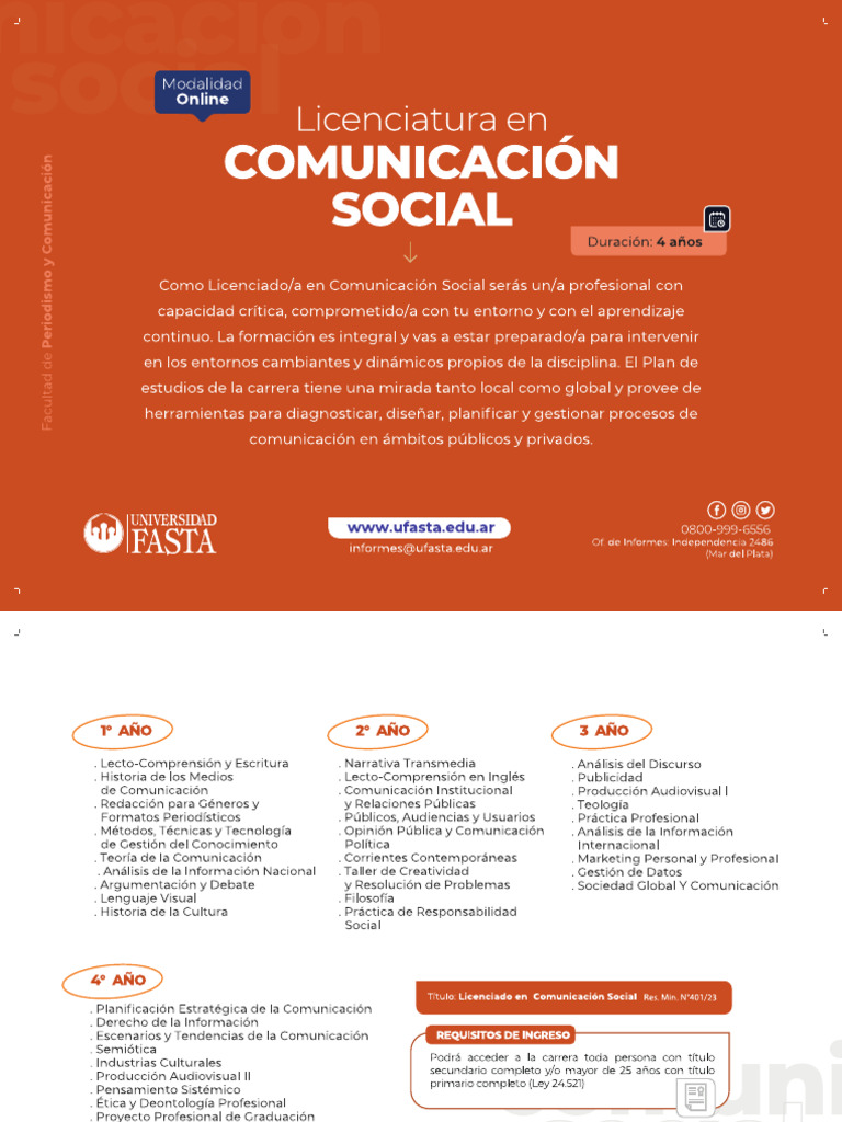Plan de Estudio PyC Comunicacion | PDF
