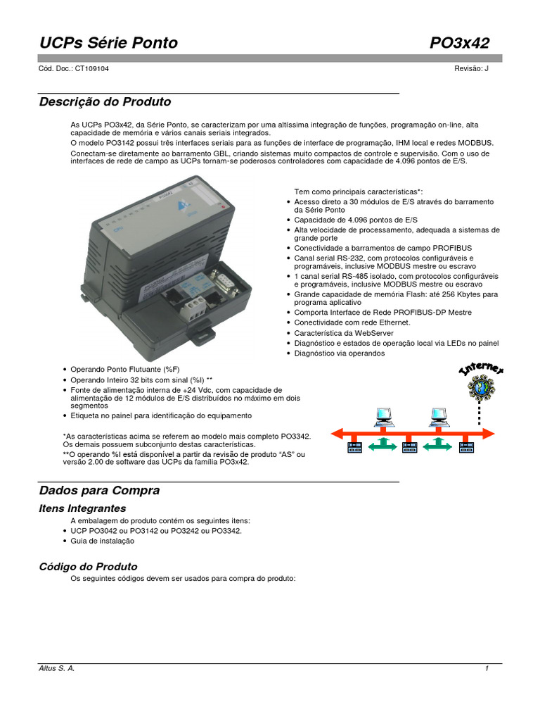 UCPs PO3x42: Controle e Integração | PDF | Rede de computadores ...