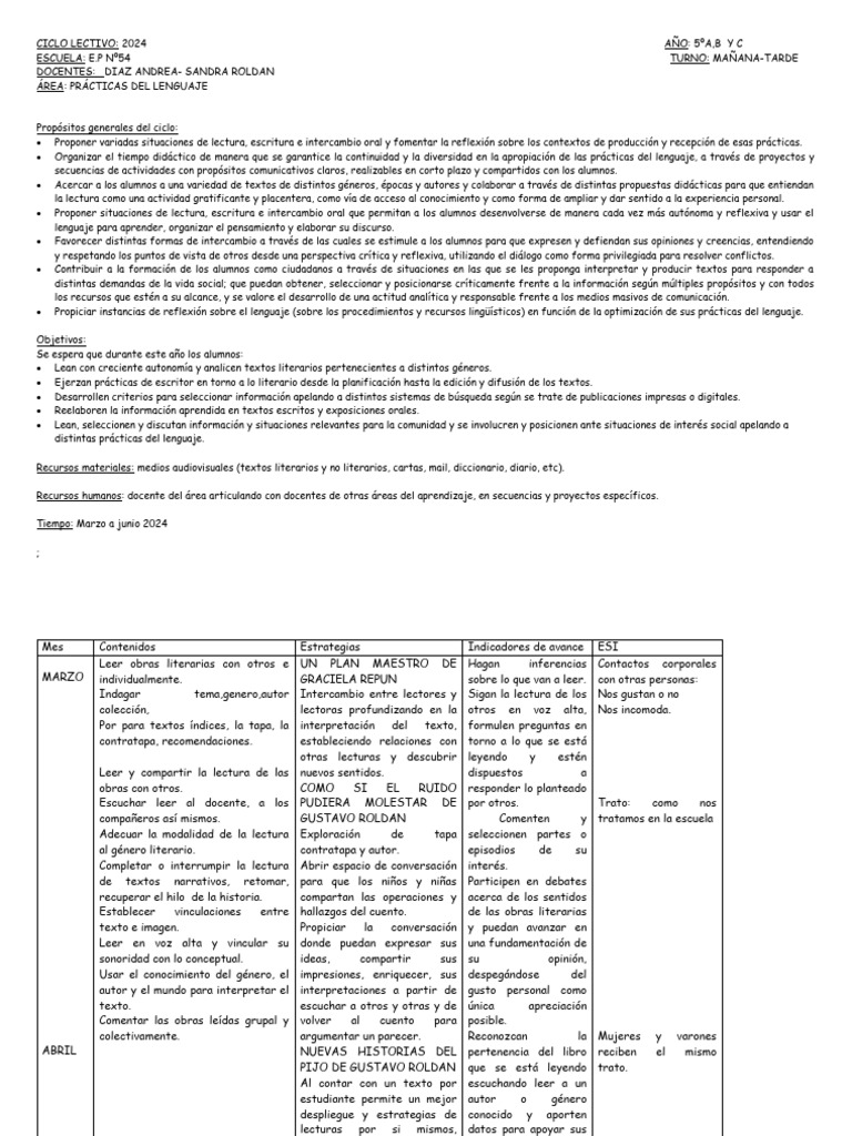 Planif, PDL 2024-1 | PDF | Evaluación | Puntuación