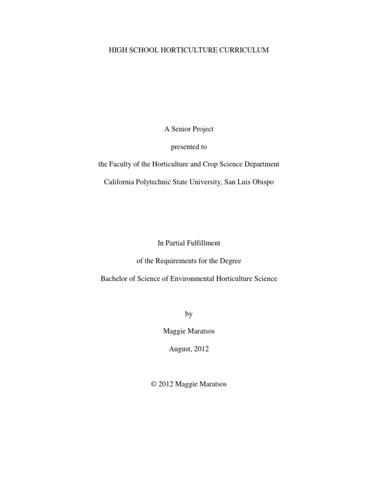 High School Horticulture Curriculum | PDF | Soil | Pesticide