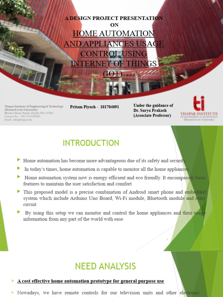 Final Capstone Pdf Arduino Home Automation
