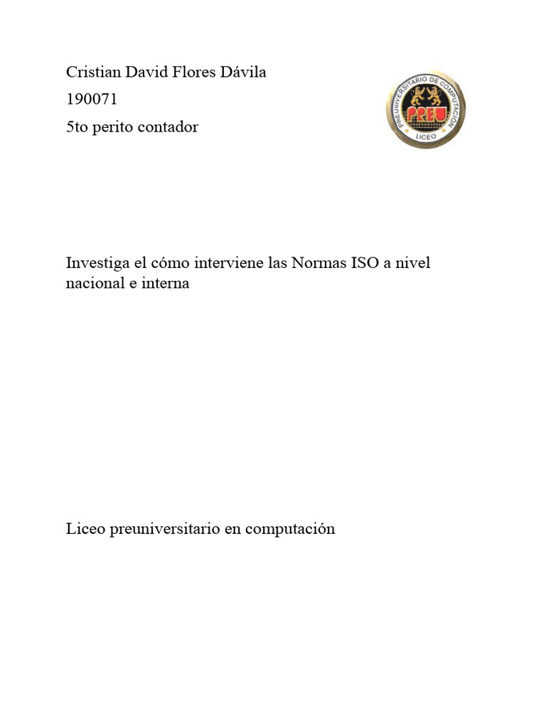 Cristian David Flores Dávila 190071 5to Perito Contador | PDF ...