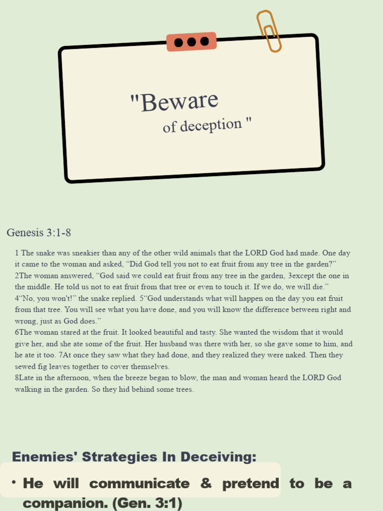 Beware of Deception | PDF | Lust