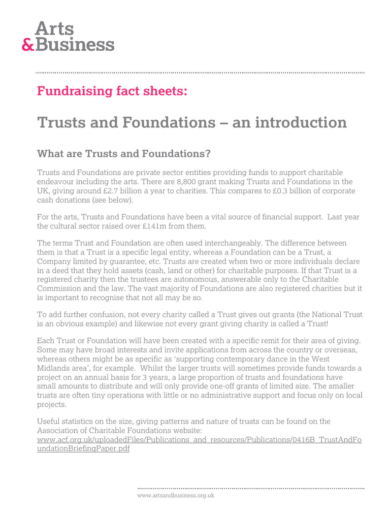 AB Trusts and Foundations | PDF | Foundation (Nonprofit) | Charitable Organization