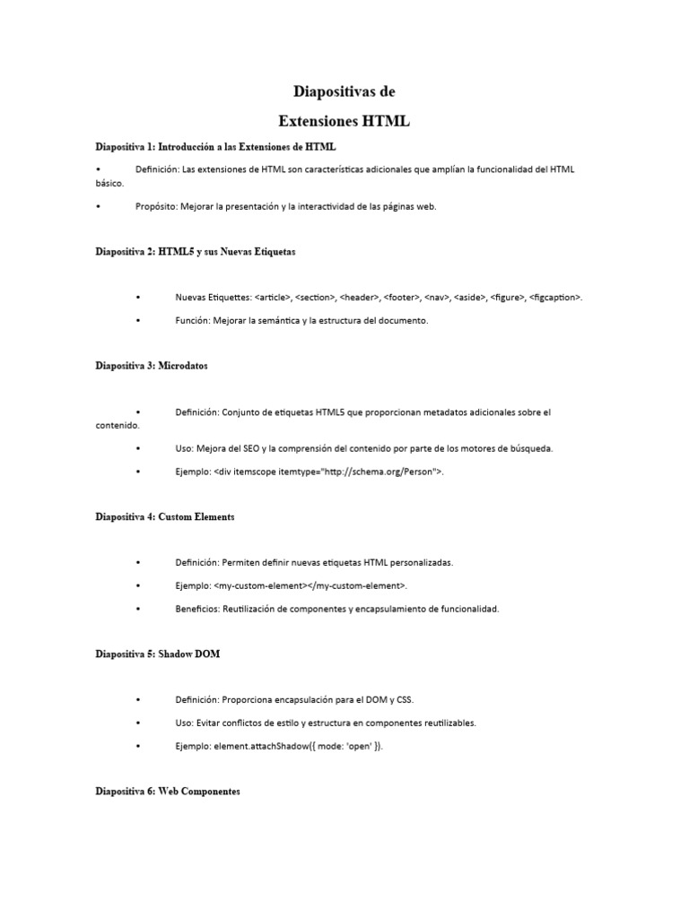 Extenciones De Html Pdf Html Modelo De Objeto De Documento 