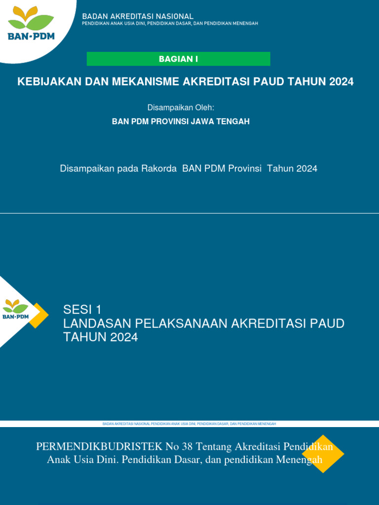 Rakorda KEBIJAKAN DAN MEKANISME AKREDITASI PAUD DASMEN TAHUN 2024 - 2) | PDF