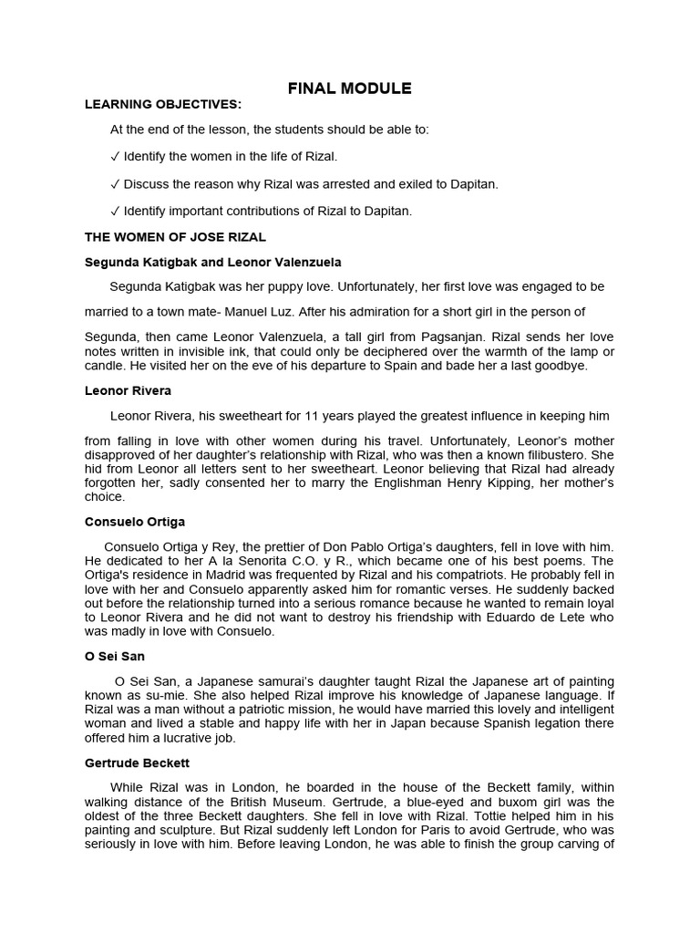 Rizal Final Module With TQ | PDF | Cost Of Living