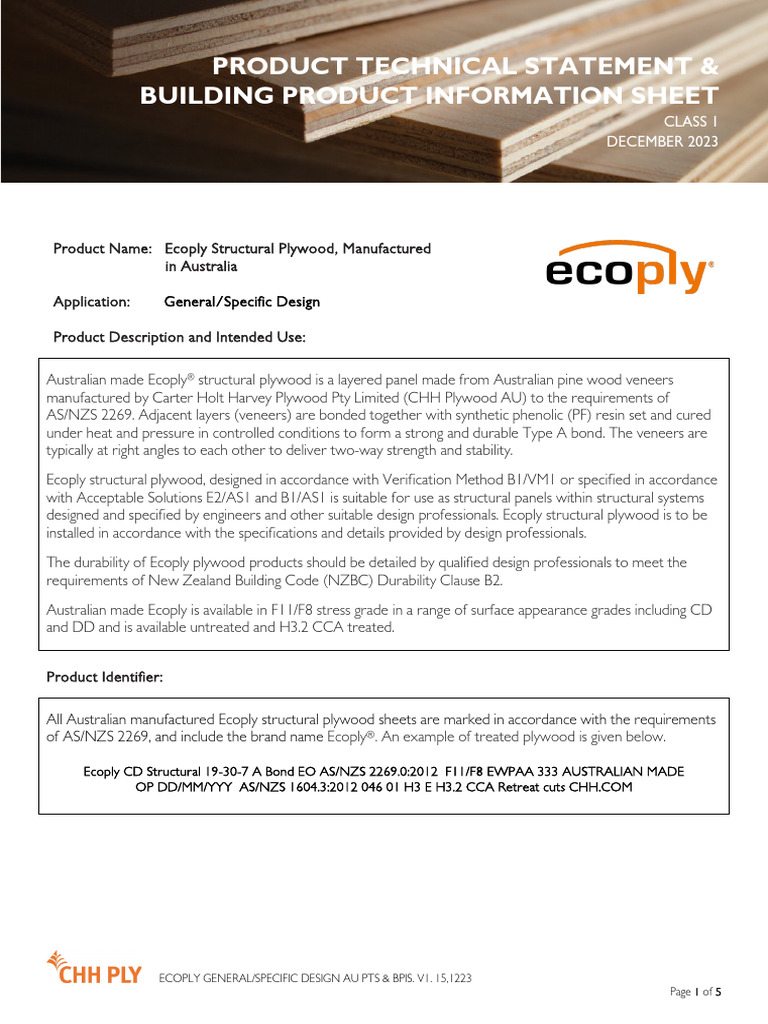 Ecoply General and Specific Design PTSAnd BPISAUCurrent | PDF | Forest ...
