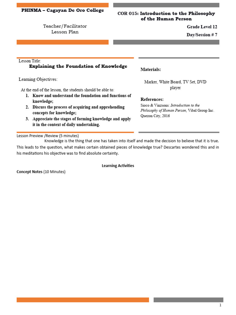 COR 015 - Intro. To The Philo. of The Human Person - Day07 - SAS | PDF ...