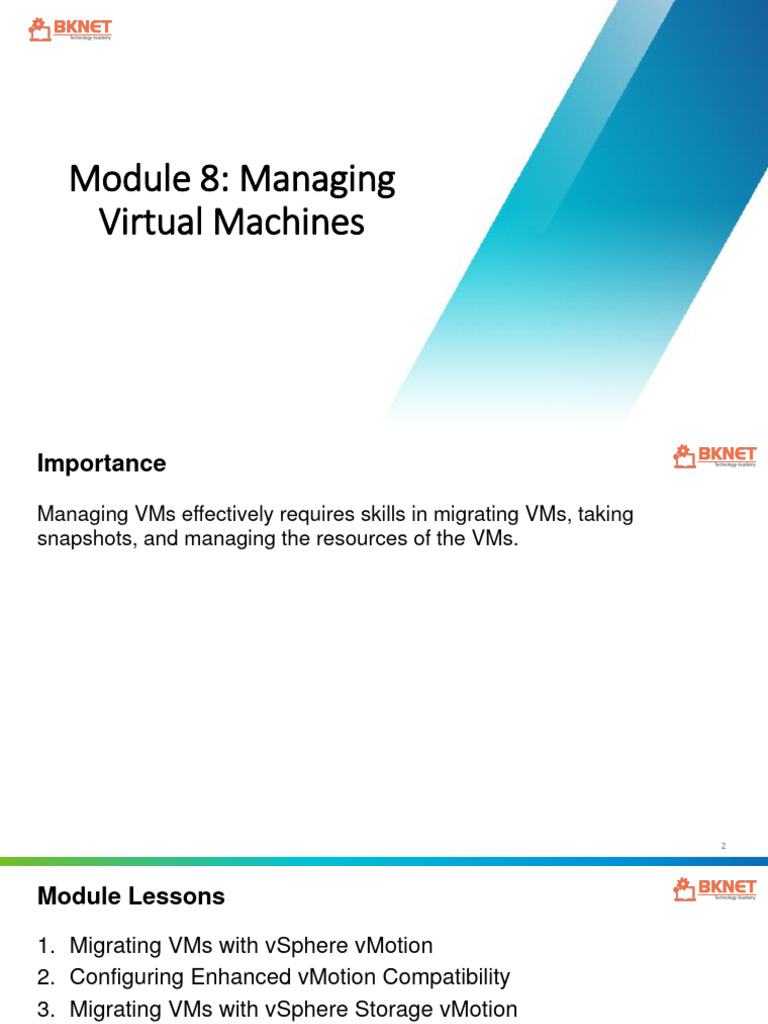 BKNET VSICM8 M8 Managing-Virtual-Machines | PDF | Virtual Machine | Central Processing Unit