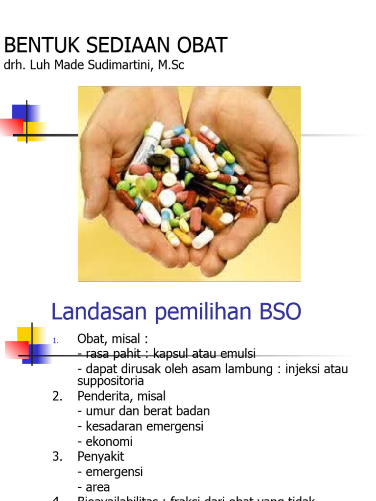 Bentuk Sediaan Obat | PDF
