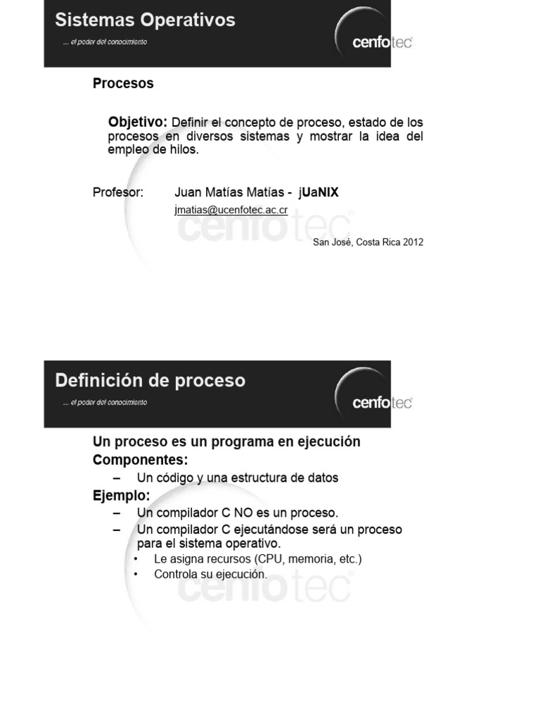 01proceso | PDF | Hilo (Computación) | Proceso (Computación)