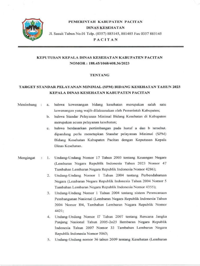 2.3 Hasil Penetapan Sasaran SPM (1) | PDF