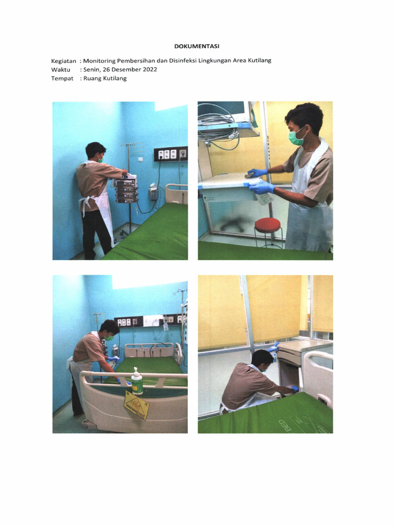 Dokumentasi Pembersihan Dan Disinfeksi Lingkungan Area Resiko Tinggi ...
