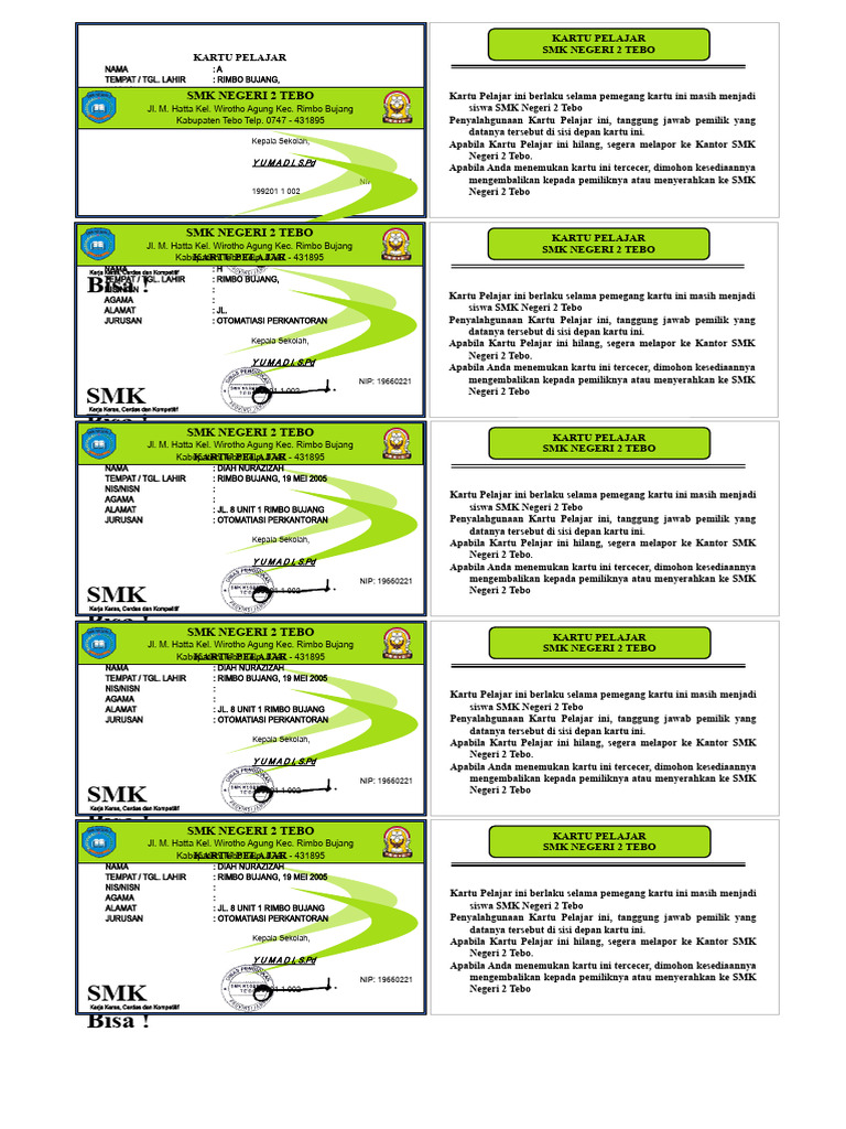 kARTU OSIS 2023 97-2003 | PDF