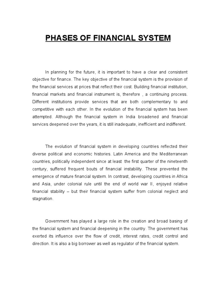 Phases of India's Financial System | PDF | Financial System ...