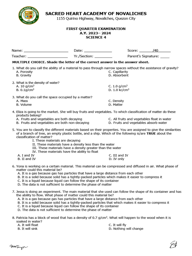 Science 4 1st Qe Final | PDF | Evaporation | Ice